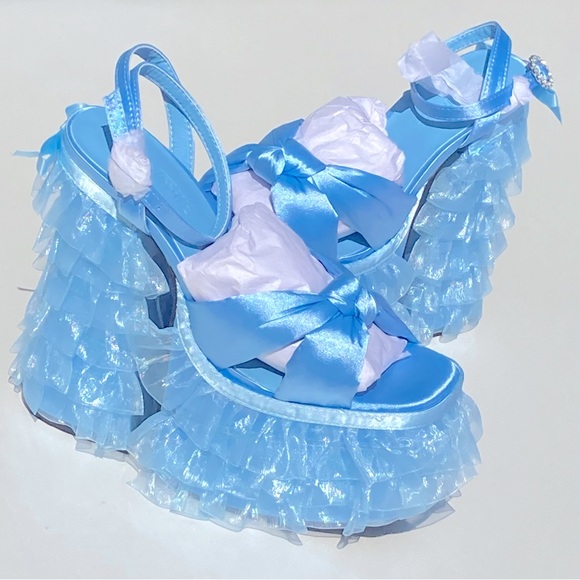 Sugar Thrillz | Shoes | Sugar Thrillz Platform Layered Lace Satin ...